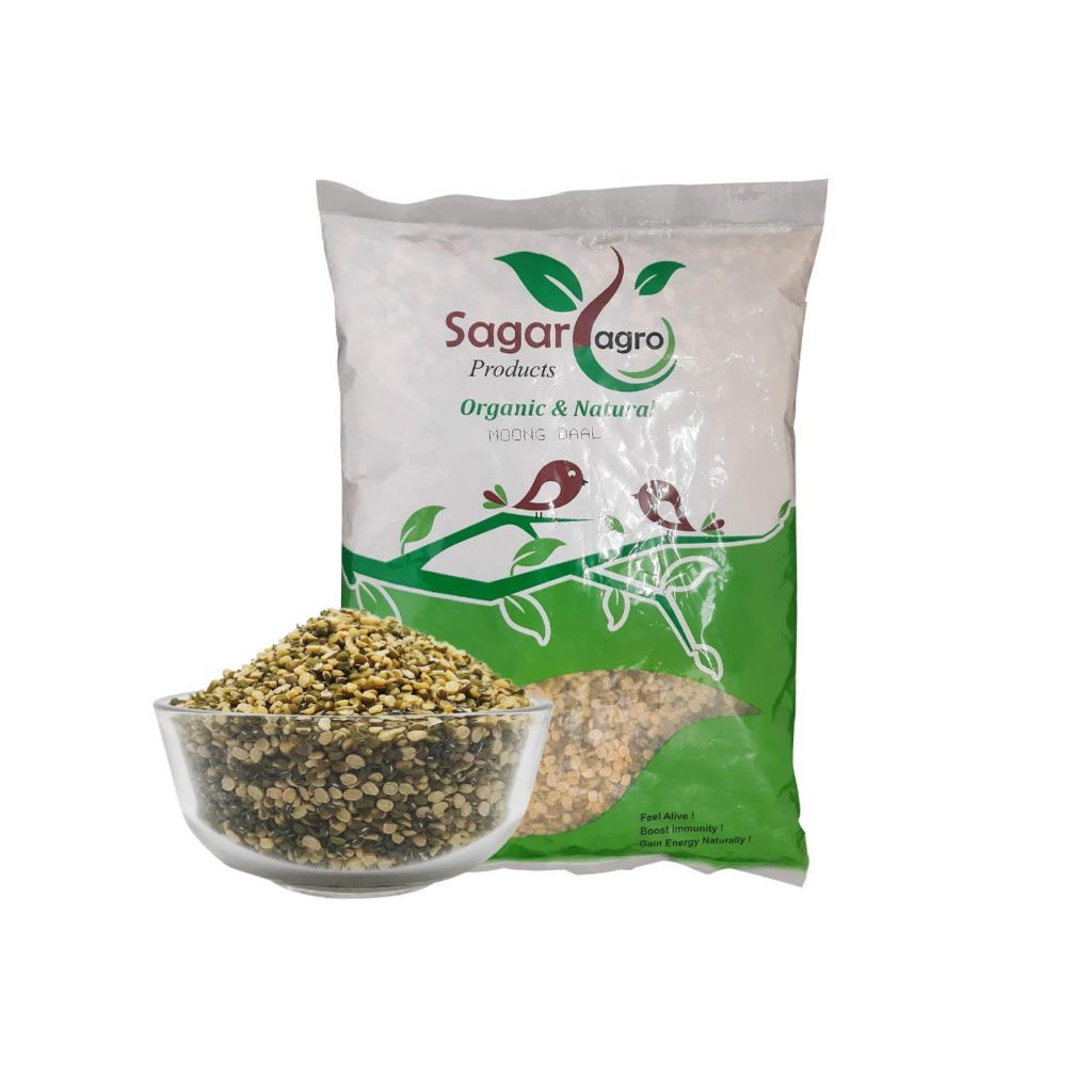 Organic Unpolished Moong Dal Chilka/Split 500 gms by Sagar Agro ...