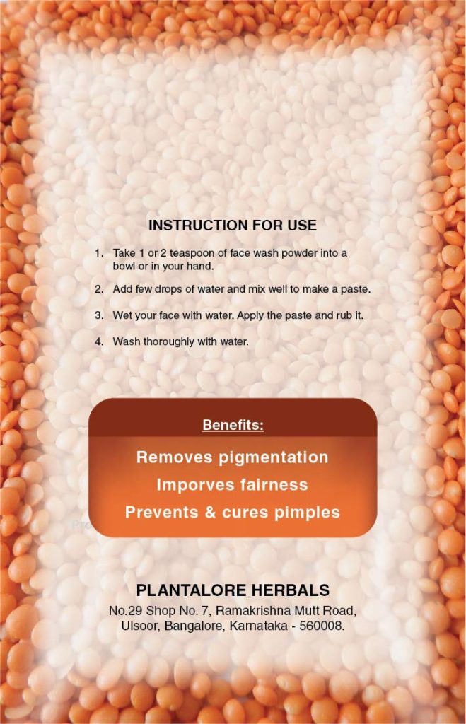 Natural Facewash Powder (Masoor Dal) by Plantalore Herbals – WholesomeStore