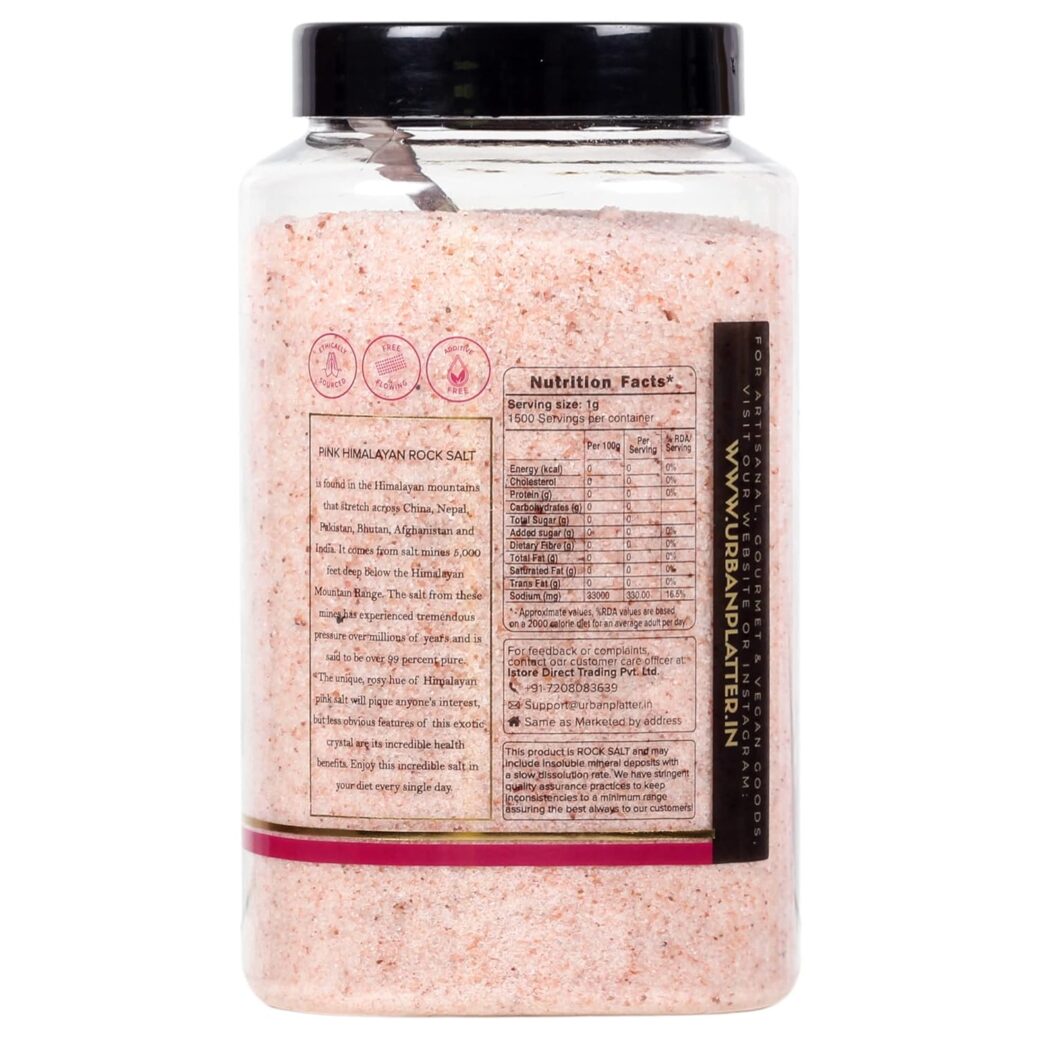 Pink Himalayan Rock Salt Powder Jar (1.5Kg) by Urban Platter ...